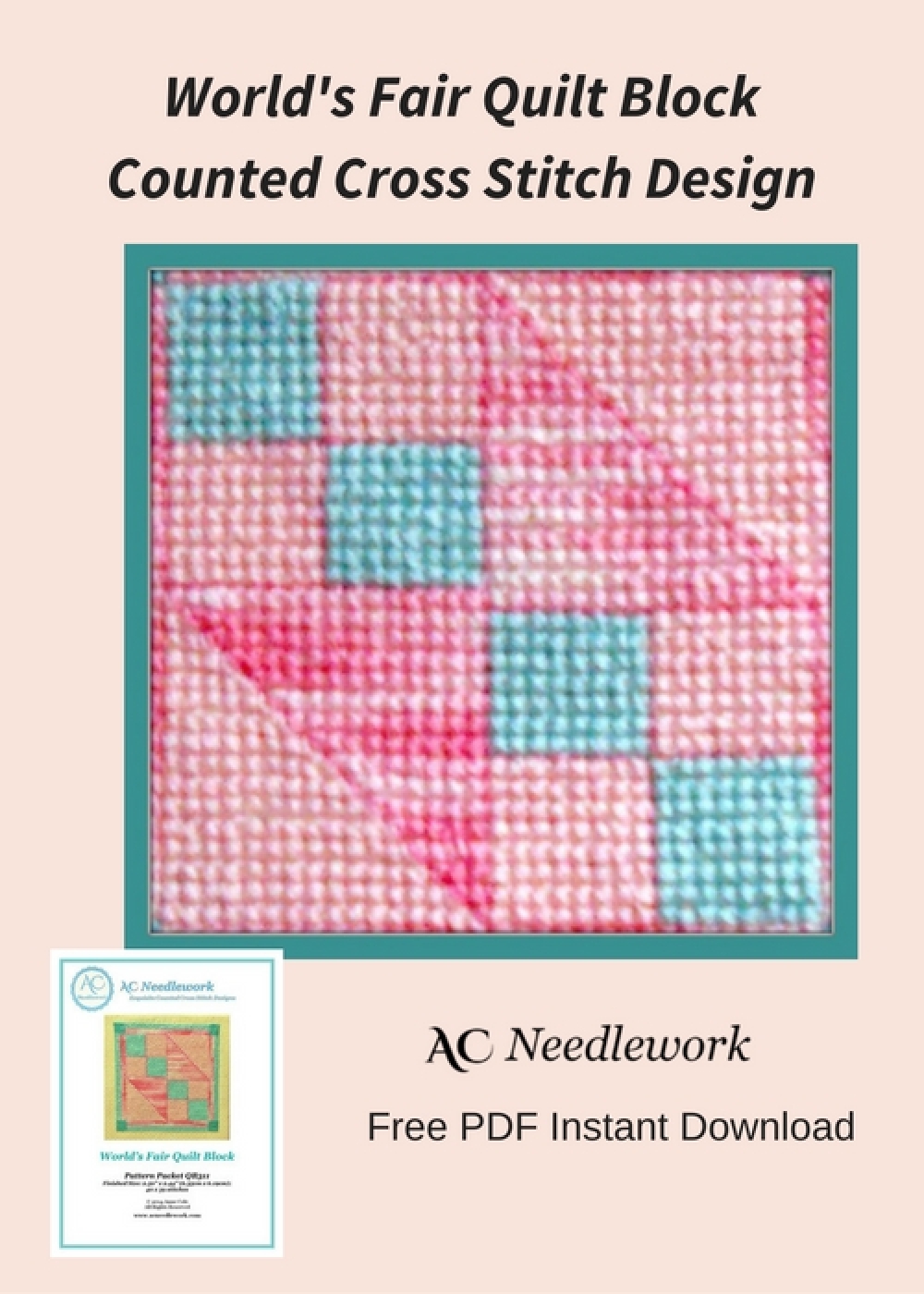 World's Fair Quilt Block Counted Cross Stitch Design | ACNeedlework